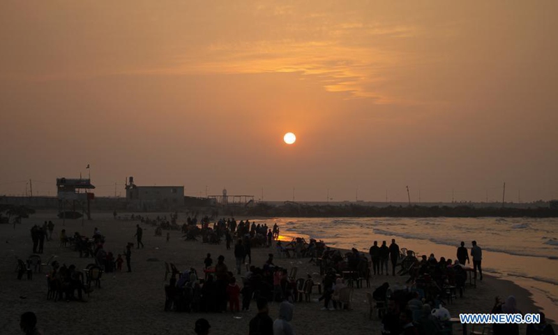 Sunset at seaside in Gaza City - Global Times