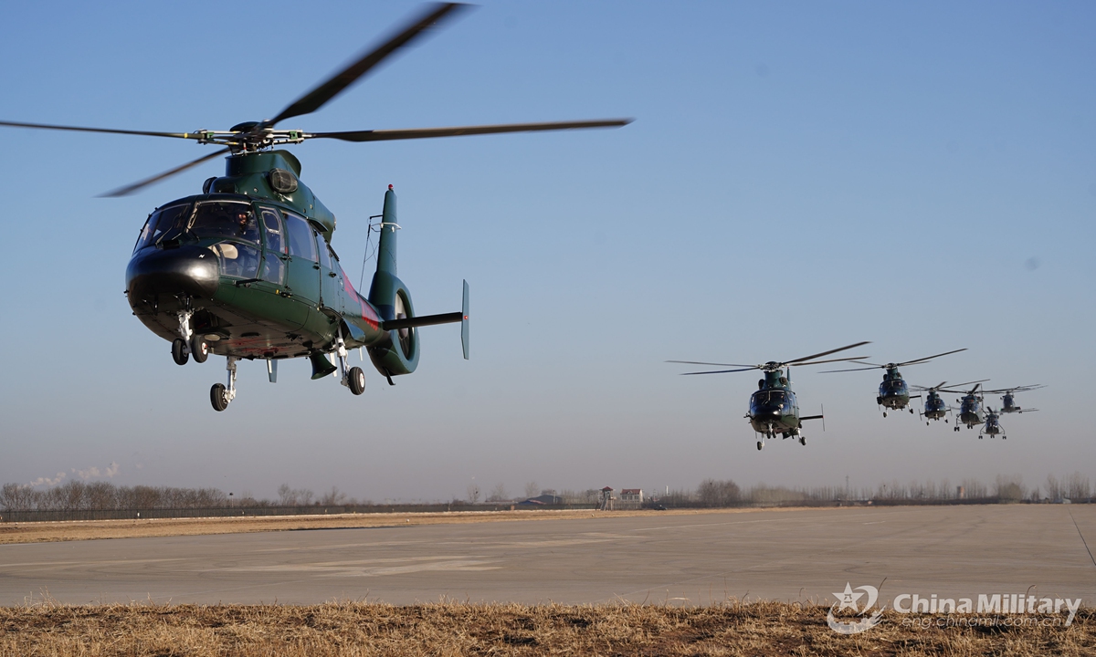 PAP service members manipulate attack helicopters in flight mission ...