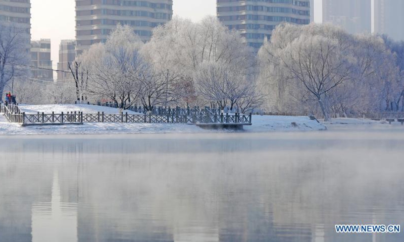 Rime scenery along Hunhe River in NE China - Global Times