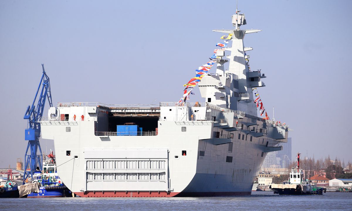 China's 3rd Type 075 amphibious assault ship launched in Shanghai ...