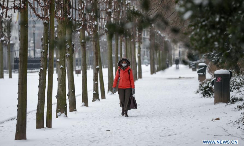 Snow scenery in Brussels - Global Times