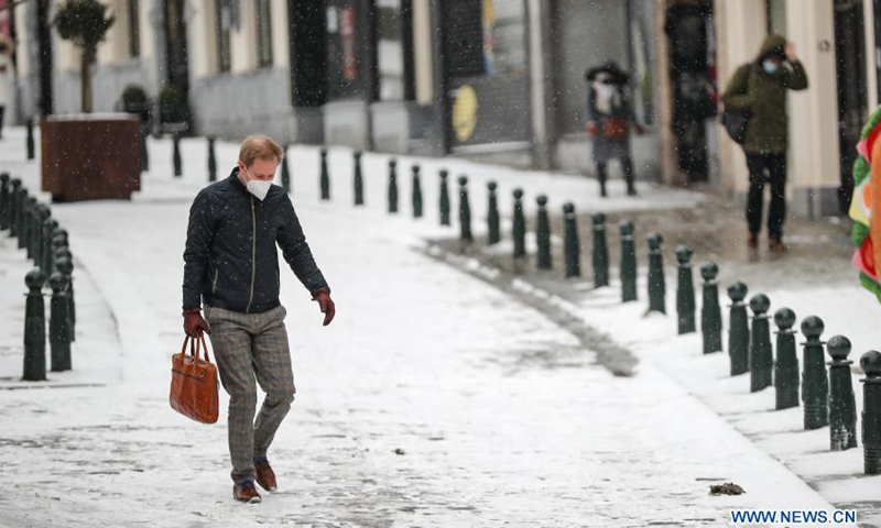 Snow scenery in Brussels - Global Times