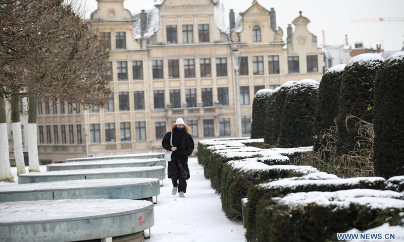 Snow scenery in Brussels - Global Times