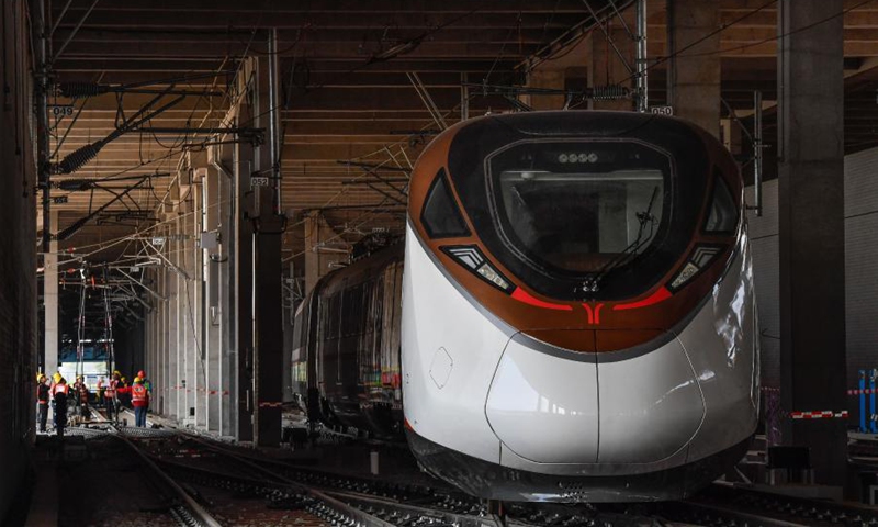 Electric train with maximum designed speed of 160 km per hour put into ...