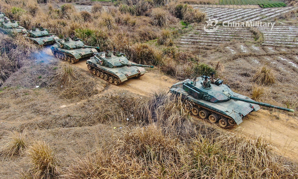 MBTs en route to designated training field - Global Times