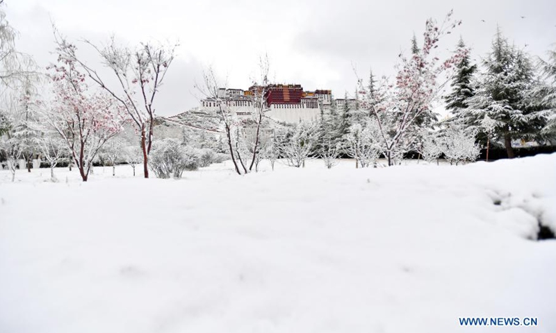 Snow scenery near Potala Palace in Lhasa - Global Times