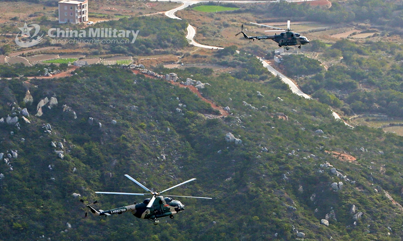 Helicopters in formation flight training - Global Times