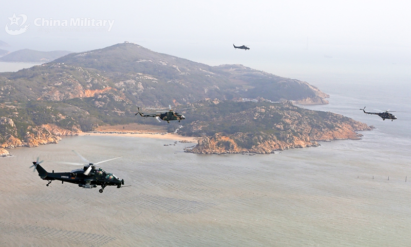 Helicopters in formation flight training - Global Times
