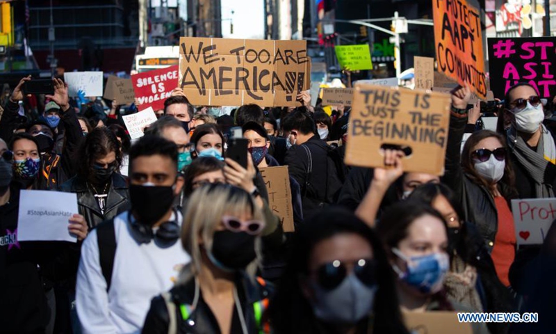 Protest against Asian hate seen in New York - Global Times