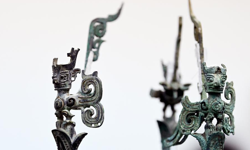 Bronze tree sculpture excavated from Sanxingdui Ruins basically ...