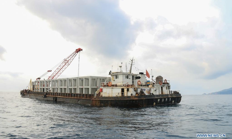 Artificial reefs placed to improve marine ecology in S China's Sanya ...