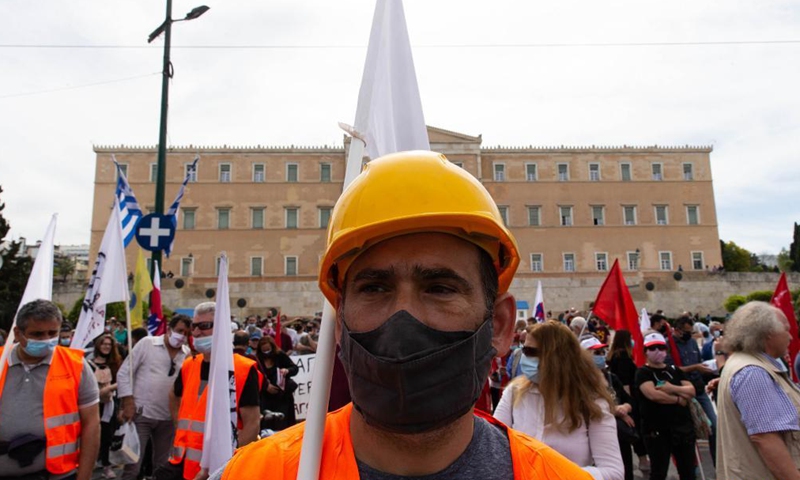 Greek labor unions mark May Day with 24-hour strike, rallies - Global Times