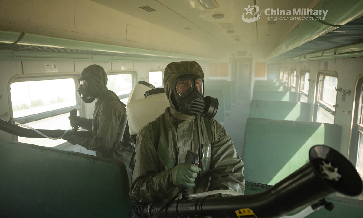 Armed police chemical defense element holds emergency drill - Global Times