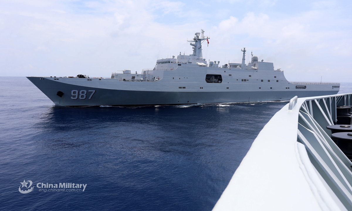 Navy vessels conduct actual combat training - Global Times