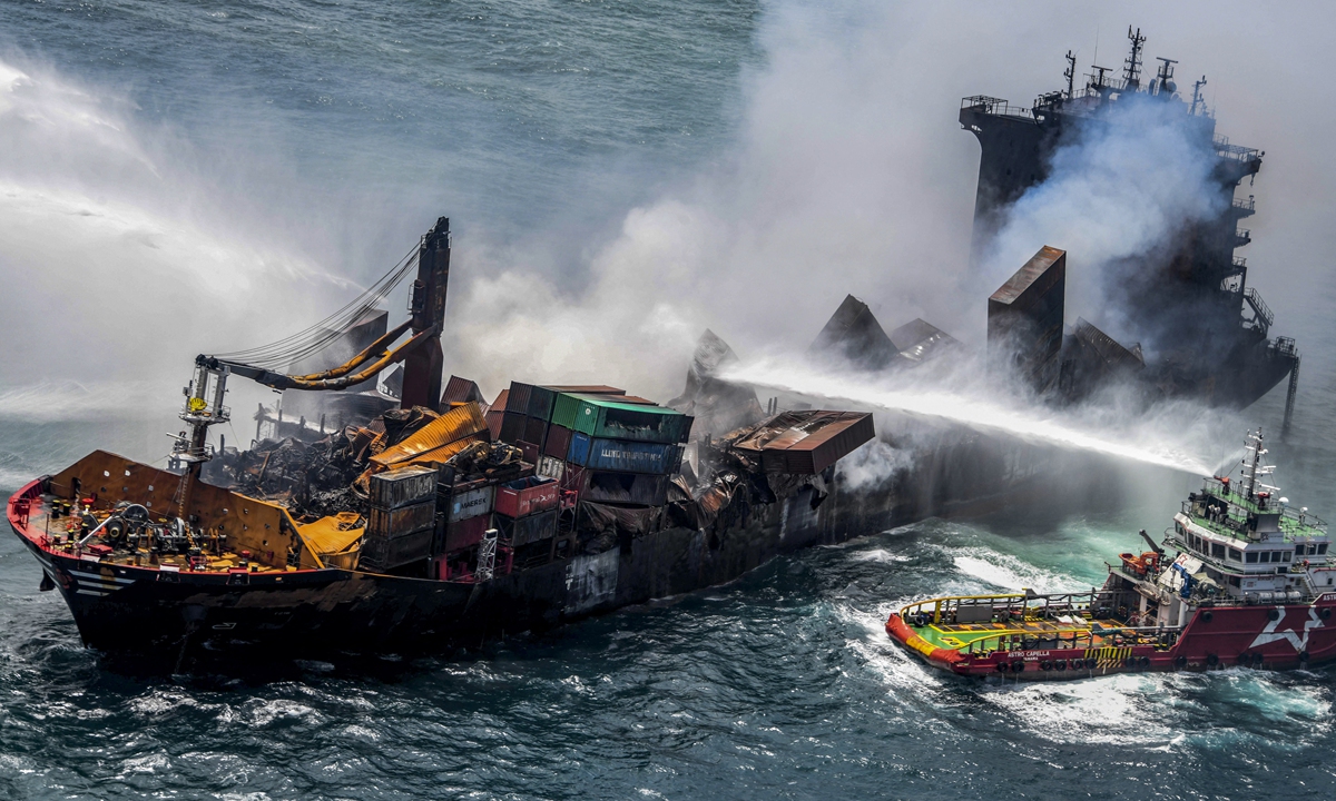 Sri Lanka faces marine disaster as ship fire extinguished - Global Times