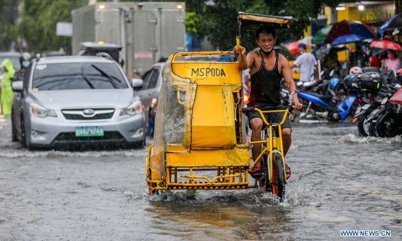 Heavy rainfall hits Manila, the Philippines - Global Times
