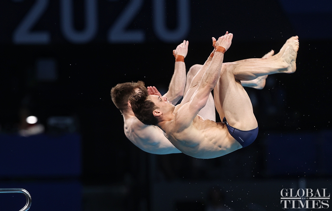 Britain wins gold in men's 10m synchronised platform diving - Global Times