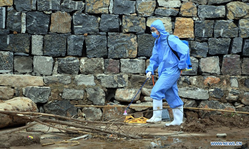 Disinfection, debris clean-up conducted in flood-hit Hebi City, C China ...