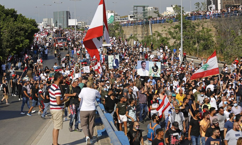 84 injured as protests turn violent in Lebanon's Beirut - Global Times