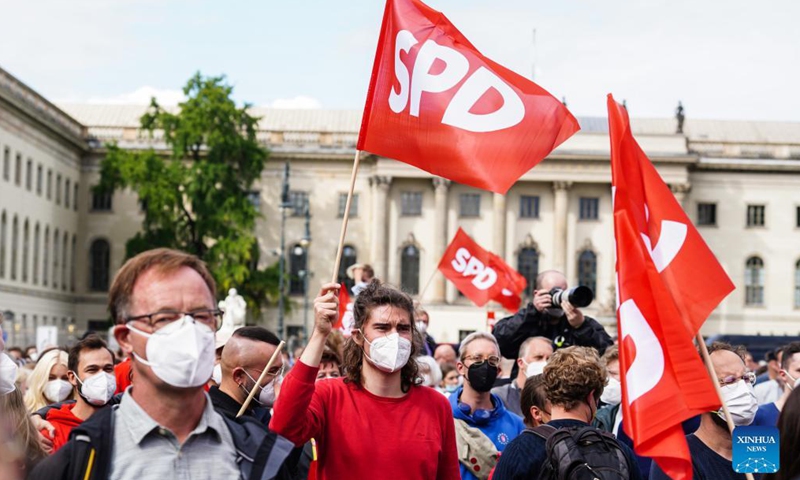 People attend election rally of SPD for Germany's federal elections in ...