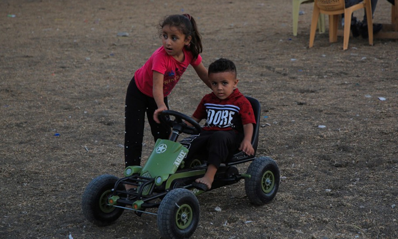 Palestinian kids thrilled in Gaza's park - Global Times