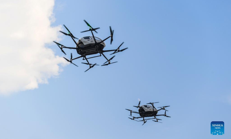 Helicopter from HELI-EASTERN, AAV from EHang take demo flights in ...