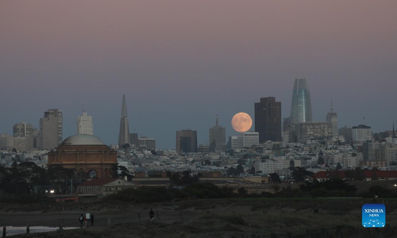 Full moon seen in sky over San Francisco, U.S. - Global Times