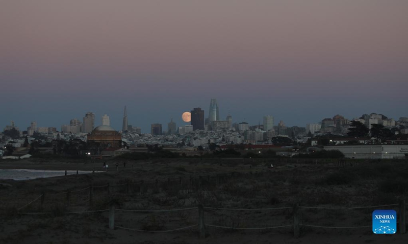 Full moon seen in sky over San Francisco, U.S. - Global Times