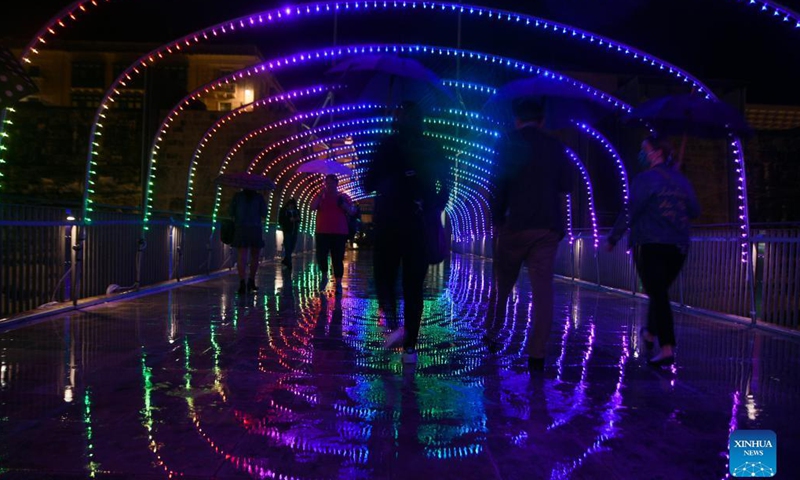 Streets adorned with illuminations for Light Up Valletta in Malta ...
