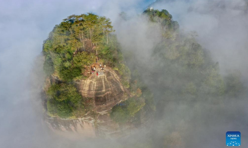 Aerial view of Wuyishan National Park in southeast China's Fujian ...