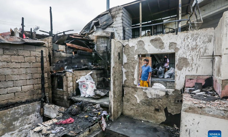 Aftermath of fire at residential area in Quezon City, the Philippines ...