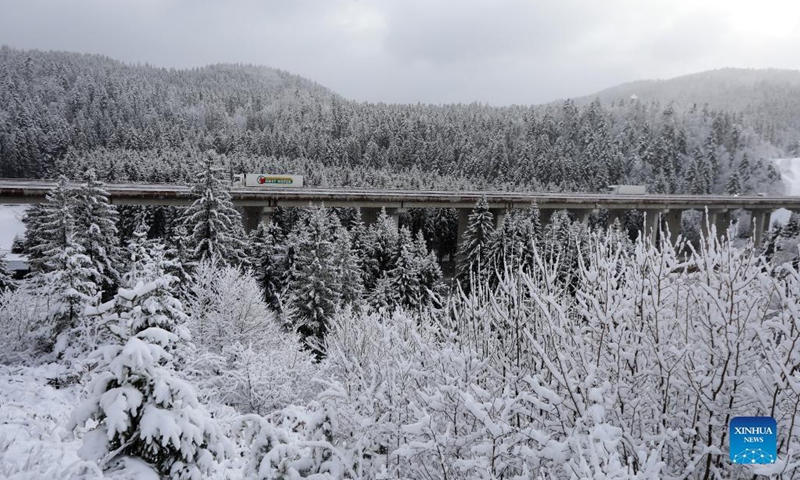Snow scenery seen in Delnice, Croatia - Global Times