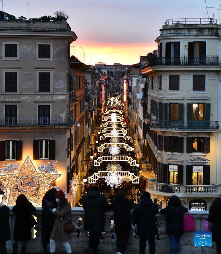Rome decorated with holiday lights ahead of Christmas - Global Times