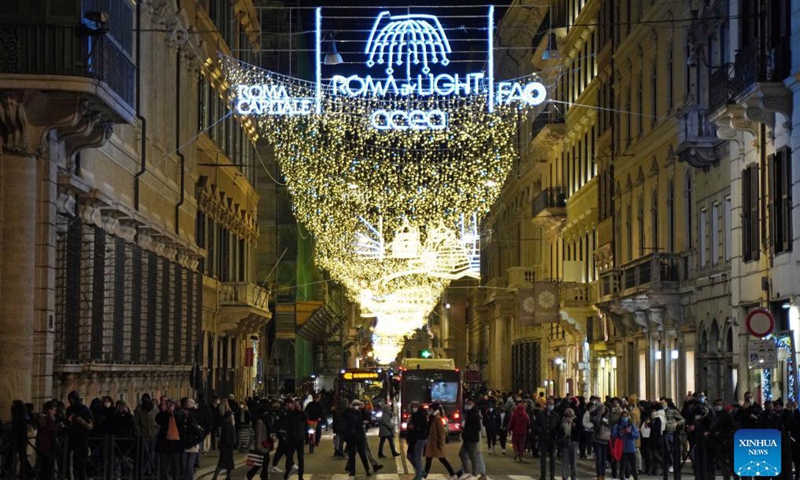 Rome decorated with holiday lights ahead of Christmas - Global Times