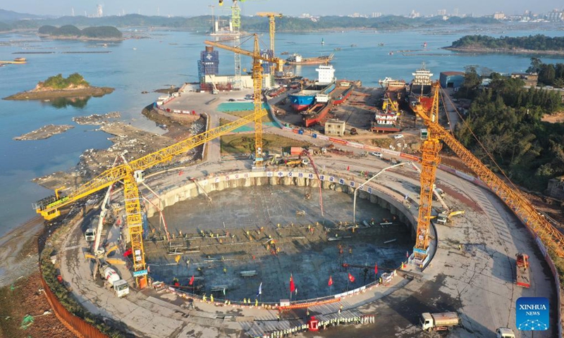 Cross-sea bridge under construction in China's Guangxi - Global Times
