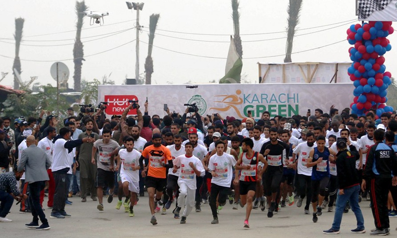 "Run For Green" -- "Karachi Green Marathon" held in Pakistan - Global Times
