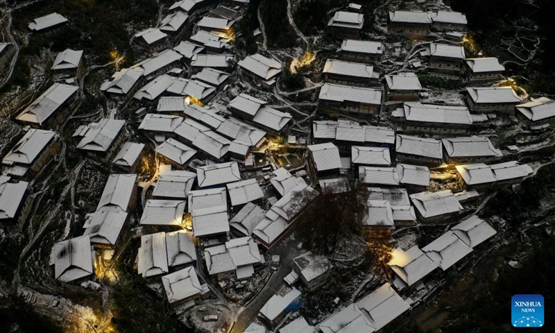 Snow scenery of Dangjiu Village in Guangxi, S China - Global Times