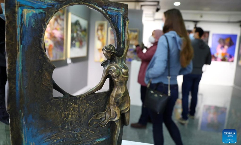 People visit Egypt's 1st World Art Forum in Cairo - Global Times