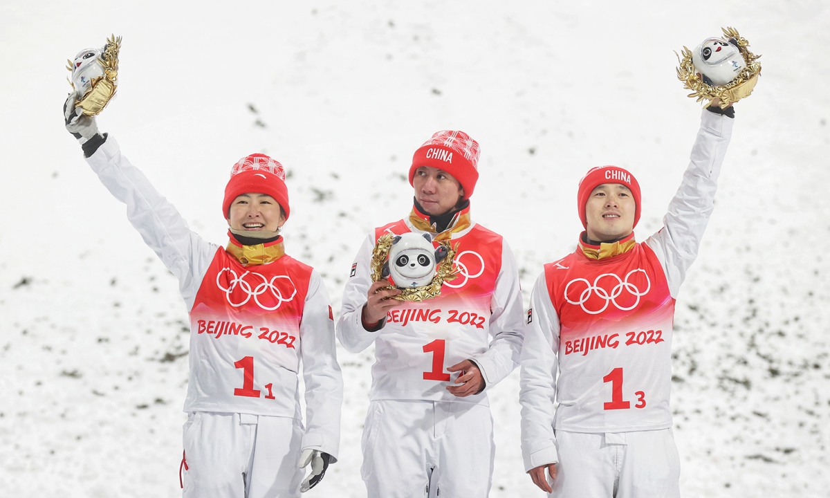 Team China soar to silver in inaugural mixed team aerials - Global Times