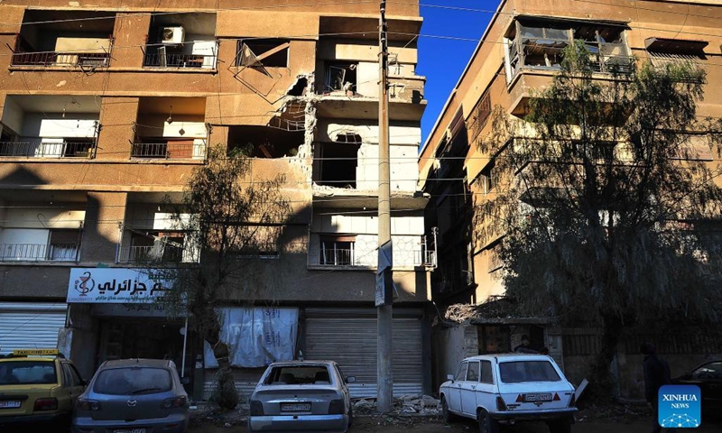 Aftermath of Israeli strikes targeting military sites in Damascus ...