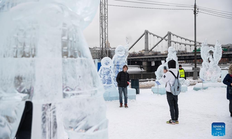 People visit Snow and Ice festival in Moscow, Russia - Global Times