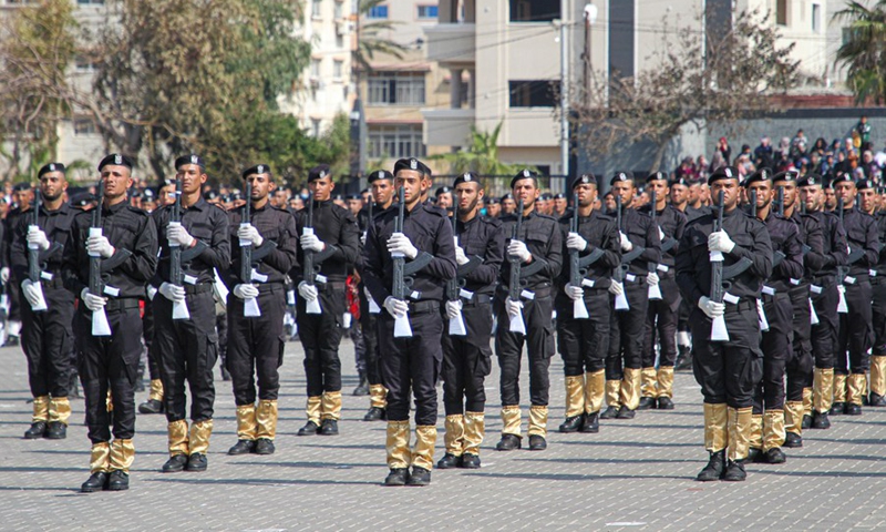 Palestinian security forces show military skills! - Global Times