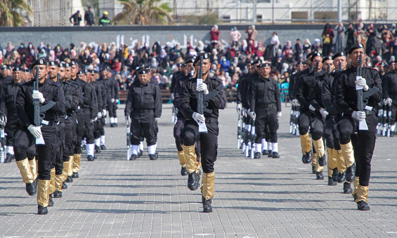 Palestinian security forces show military skills! - Global Times
