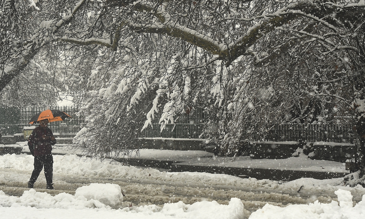 Snow in Srinagar - Global Times