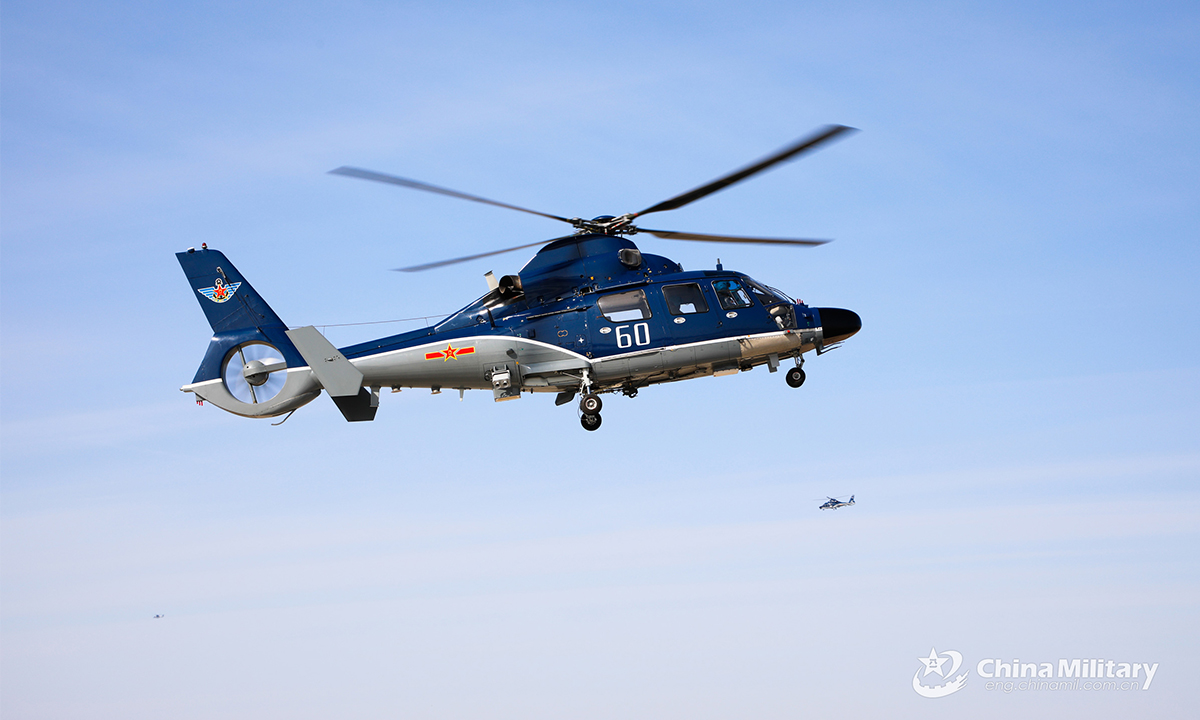 Helicopters carry out flight training course - Global Times