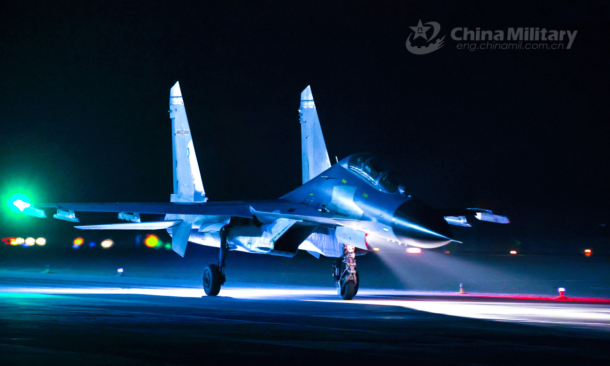 Air force aviation brigade conducts night flight training - Global Times