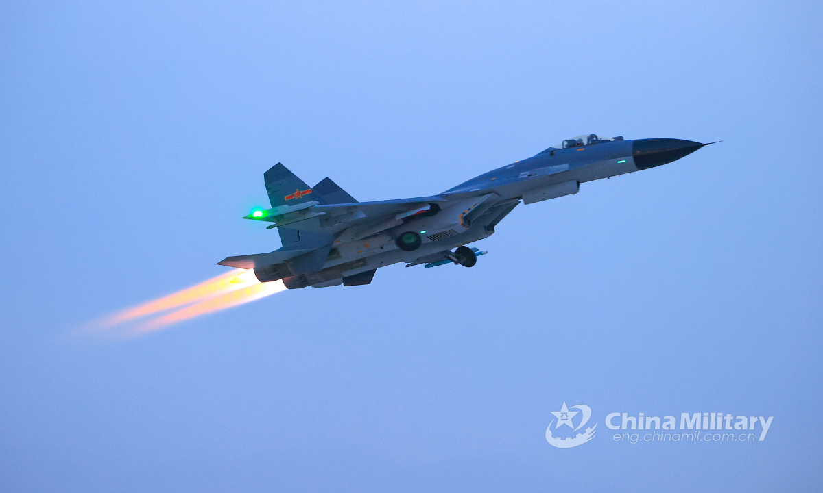 Air force aviation brigade conducts night flight training - Global Times