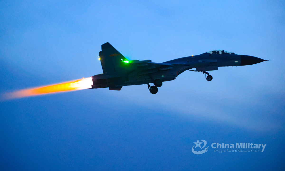 Air force aviation brigade conducts night flight training - Global Times