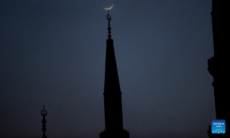 In pics: crescent moon in sky over Beirut, Lebanon - Global Times