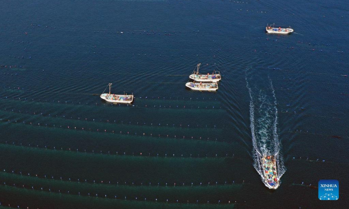 Marine ranch in Haiyangdao Township of Changhai County in Dalian, NE ...